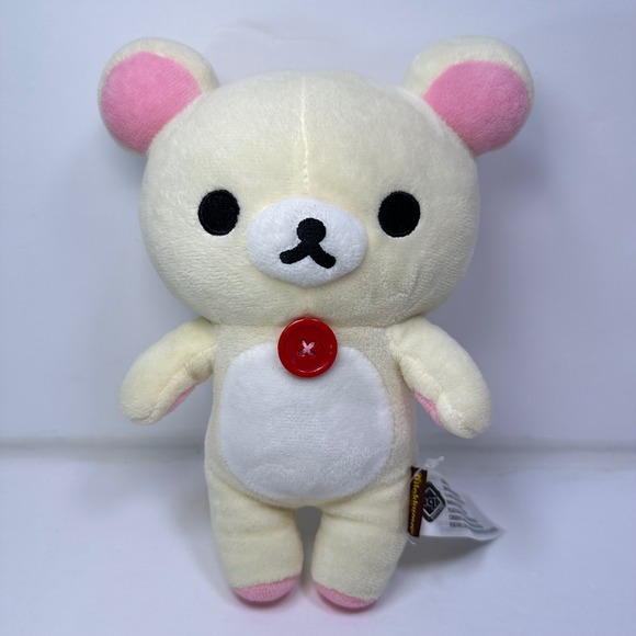 San X | Toys | San X Rilakkuma Cream Bear Plush Button Cute Kawaii ...